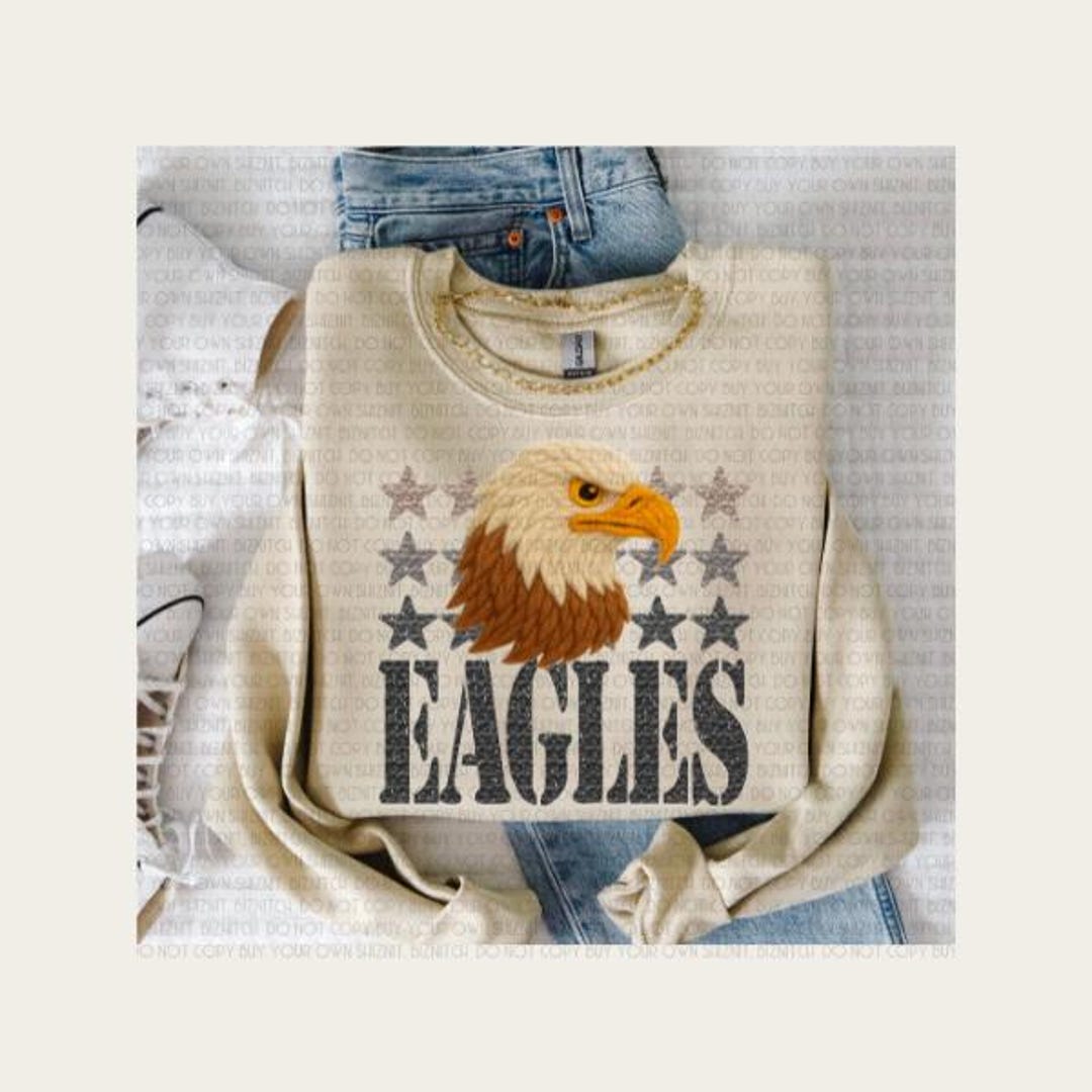 Eagles Yarn Mascot Shirt, Comfort Colors 1717, Pigment Dyed Tee, Custom ...