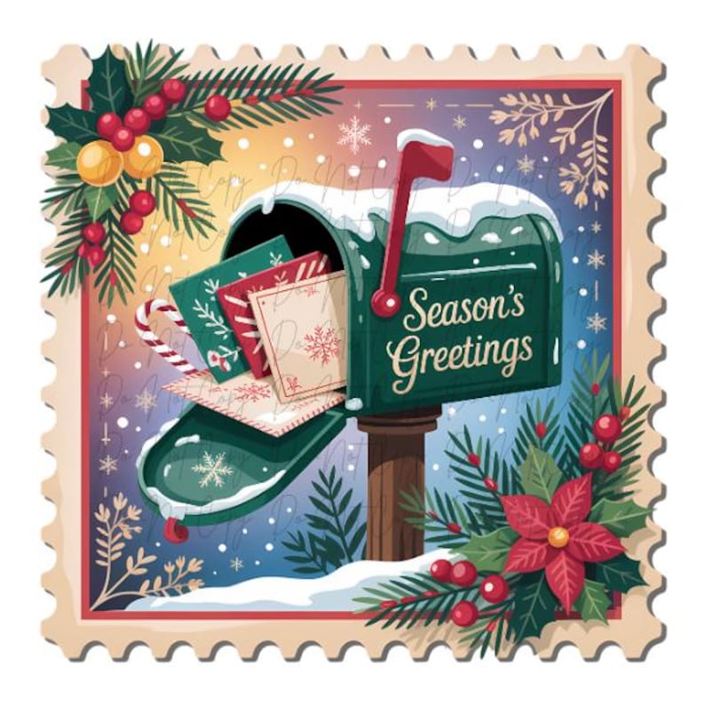 Christmas, Vintage Classic Postage Stamp, Christmas Cards, Season ...