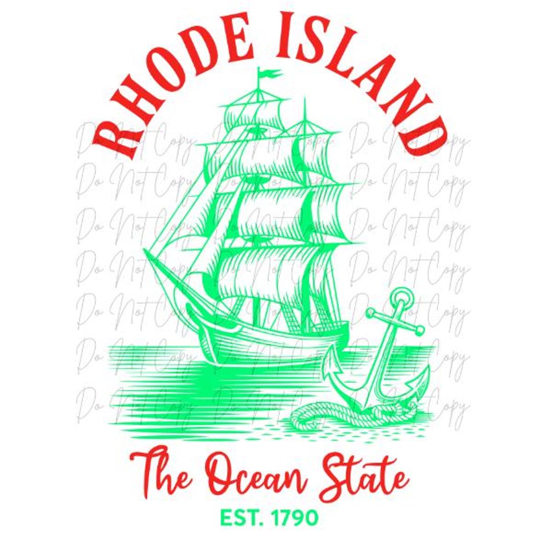 Rhode Island, the Ocean State, Rhode Island Transfer, DTF, Iron on ...