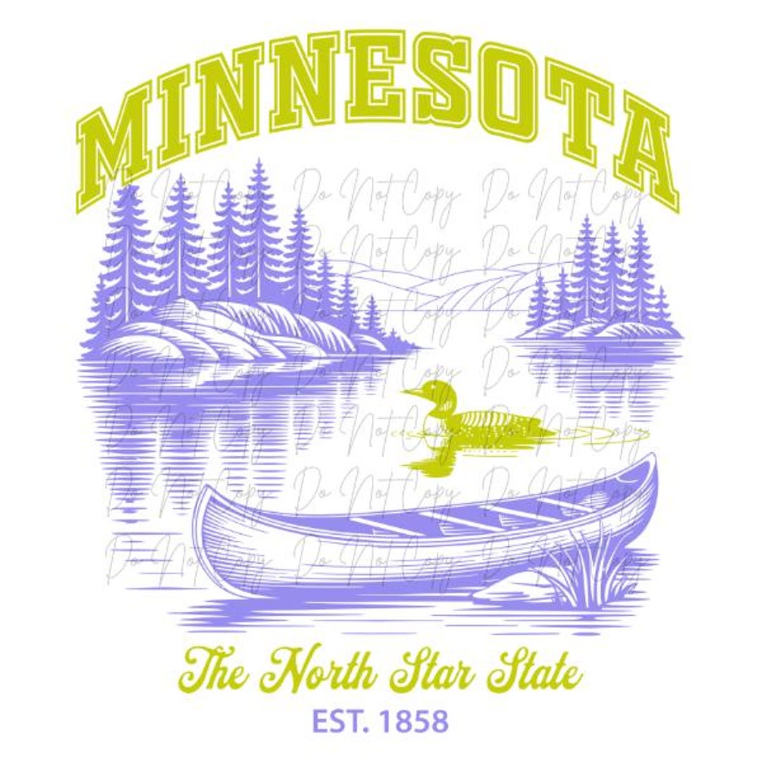 Minnesota, the North Star State, Minnesota Transfer, DTF, Iron on Ready ...