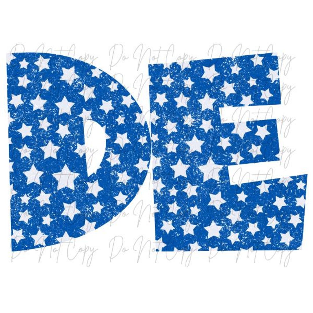 Delaware DTF, Retro Star Font, Ready to Press, Iron on Transfer, States ...