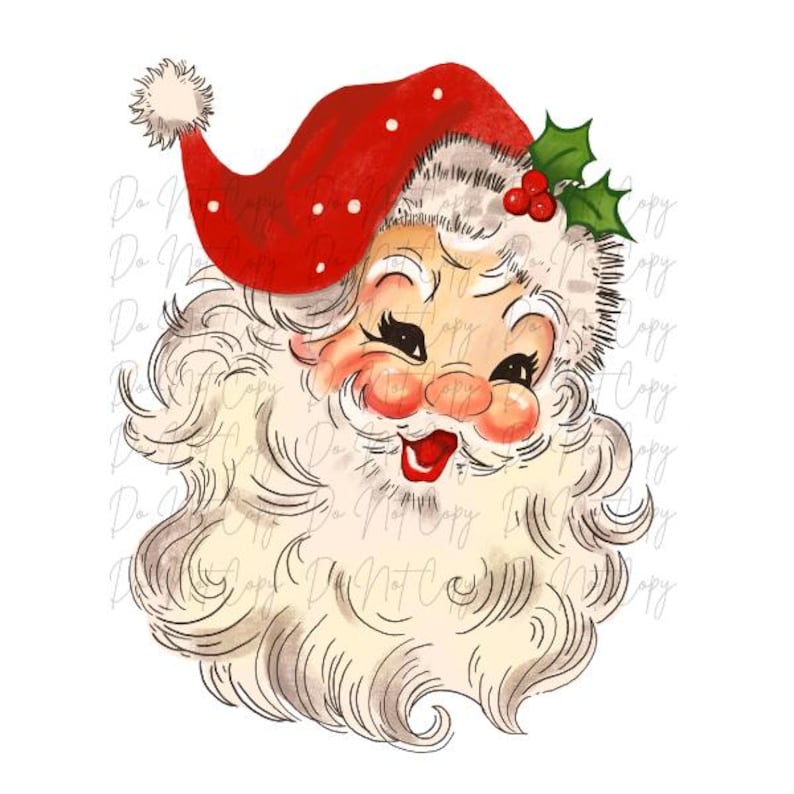 Christmas, Vintage Santa Claus DTF Transfer, Iron On, Ready to Press ...