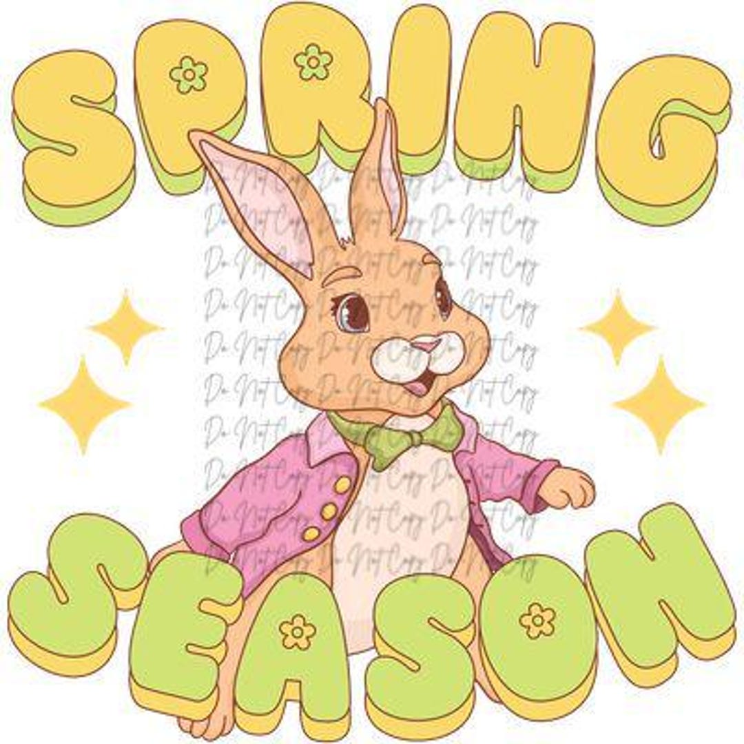 Spring/easter, Spring Season With Easter Bunny, Spring DTF Transfer ...