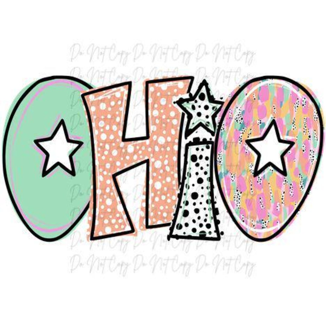 Ohio Bright Doodle DTF, Ohio Transfer, Ready to Press, Iron on Transfer ...