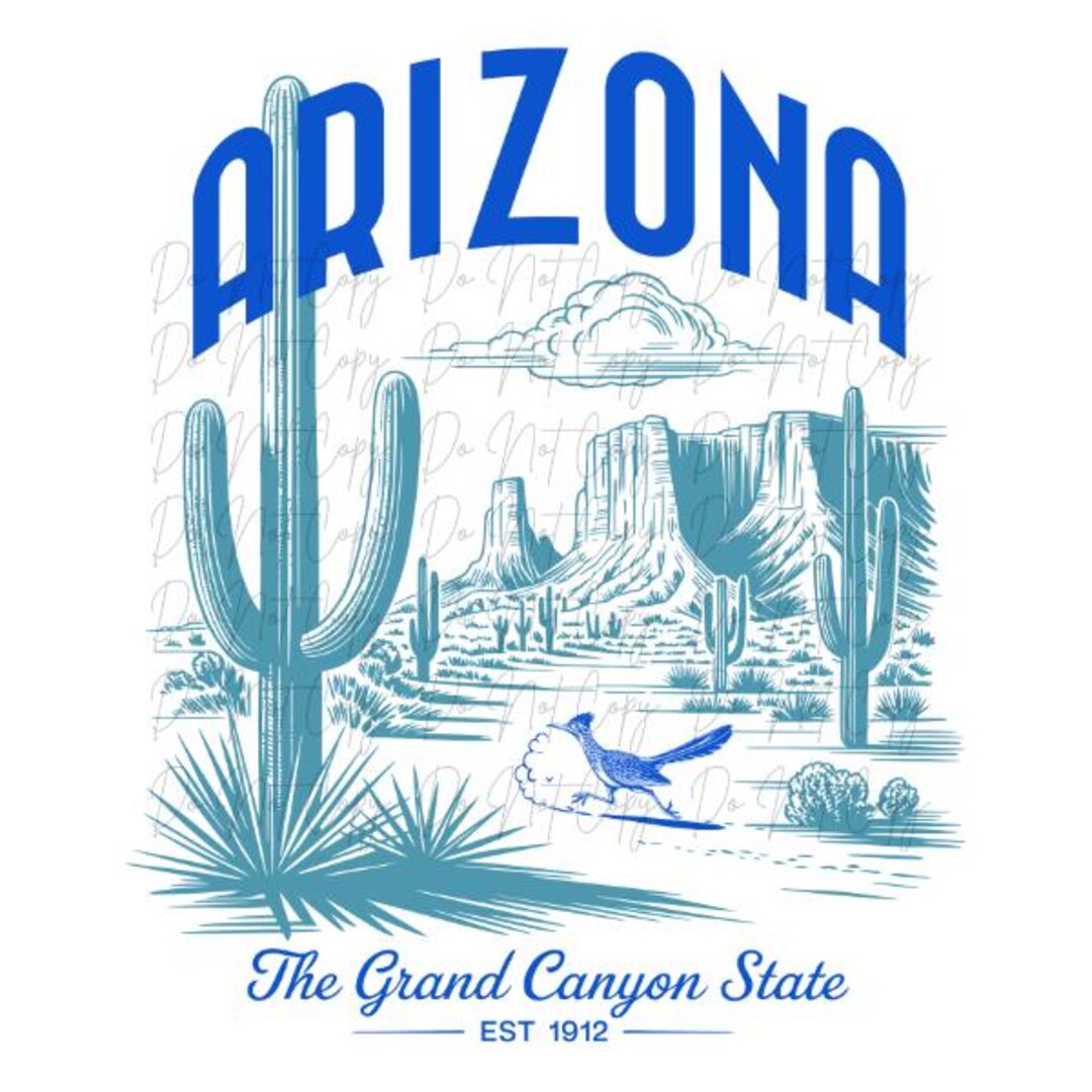 Arizona, the Grand Canyon State, Arizona Transfer, DTF, Iron on Ready ...