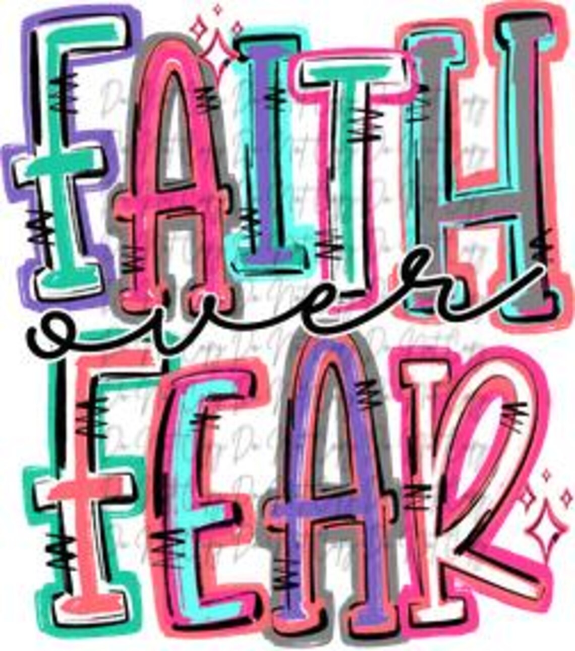 Faith Over Fear Watercolor DTF Transfer, Ready to Press, Proverbs - Etsy