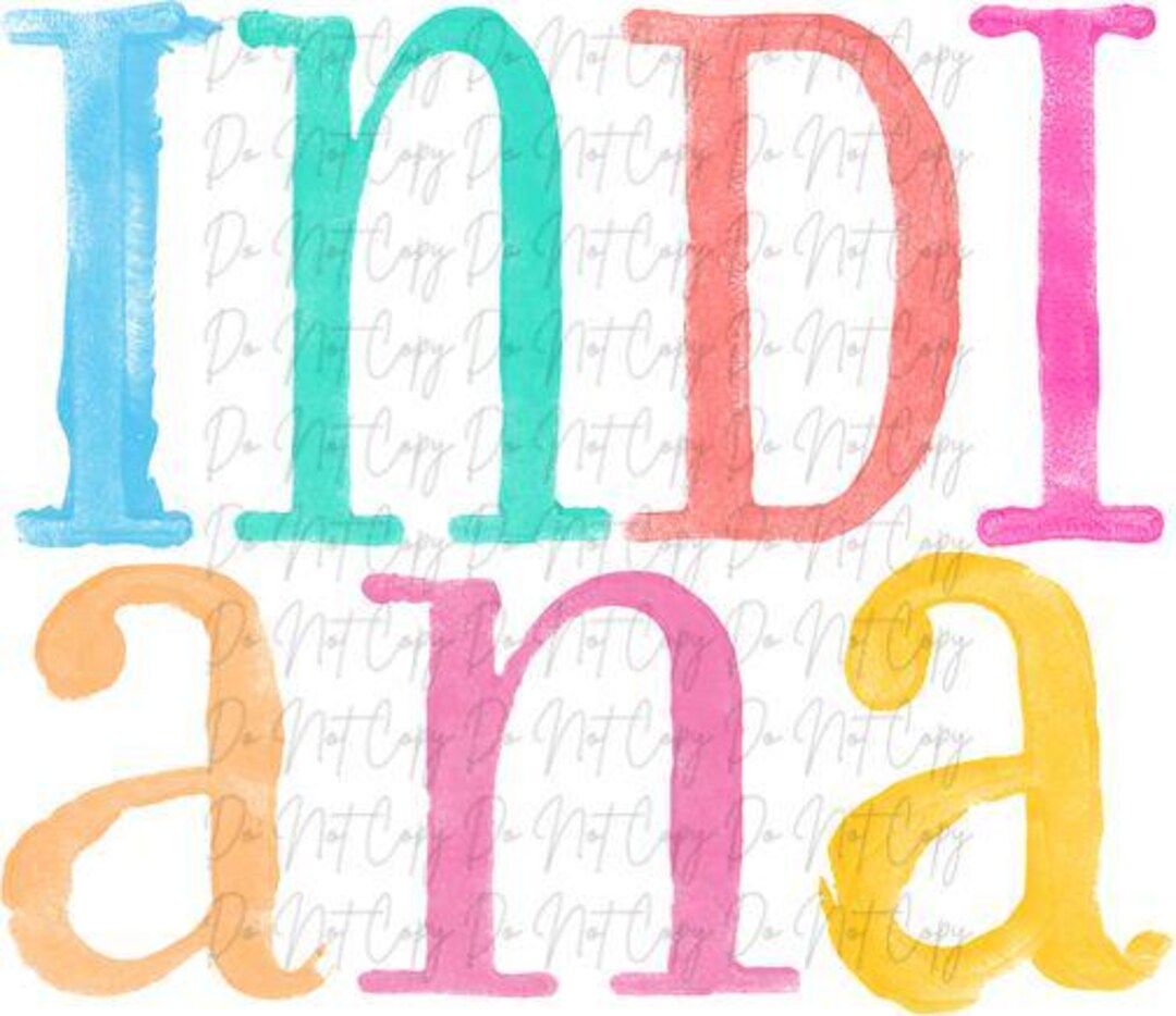Indiana Watercolor DTF, Indiana Transfer, Ready to Press, Iron on ...