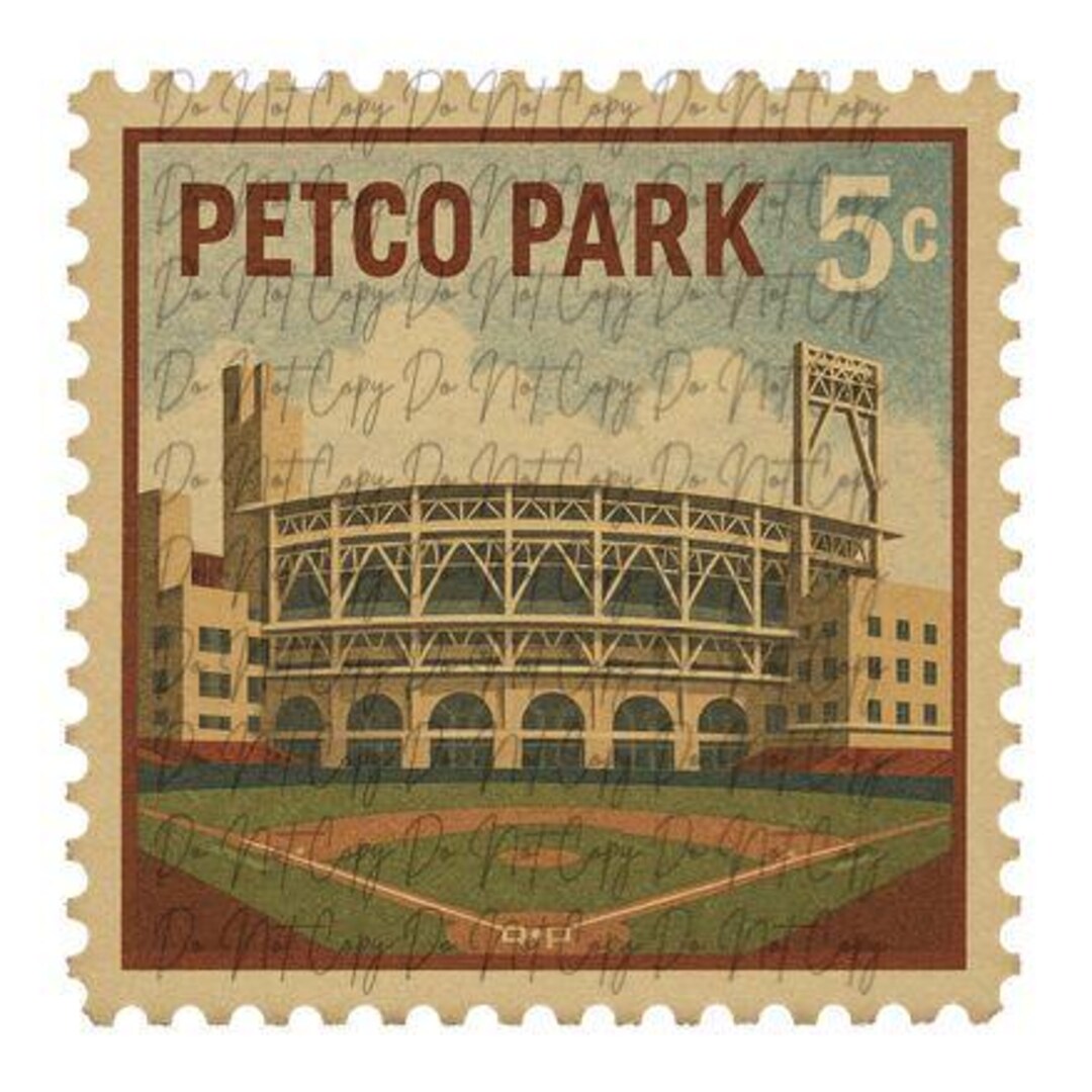Stadium Postage Stamp, Petco Park Transfer, Iron On, Ready to Press ...
