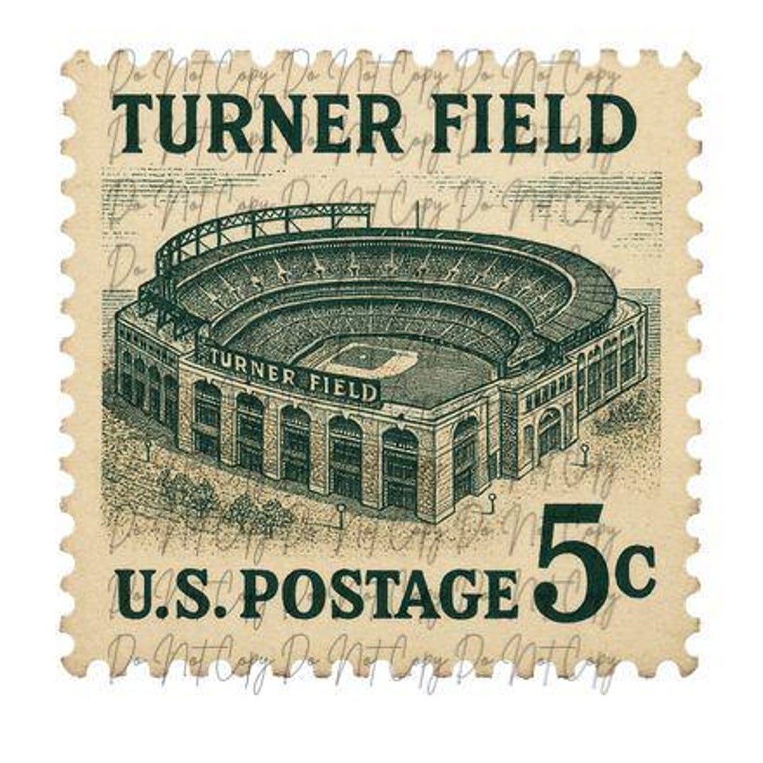 Stadium Postage Stamp, Turner Field DTF Transfer, Iron On, Ready to ...