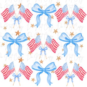 American Flag Bow Coquette DTF, Summer, 4th of July, Iron On, Ready to ...