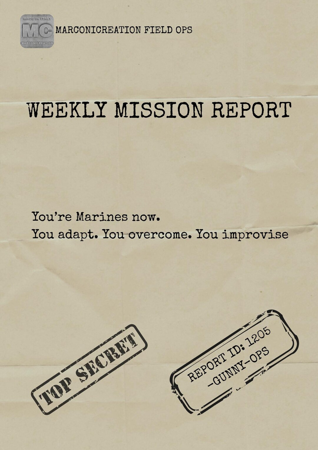 Gunny Weekly Planner – Printable Military-style PDF | 7 Pages | Undated ...