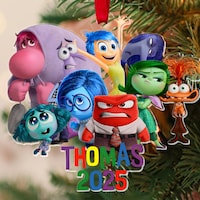 Personalized Inside Out 2 Christmas Themed Ornament, Custom Name Joy ...