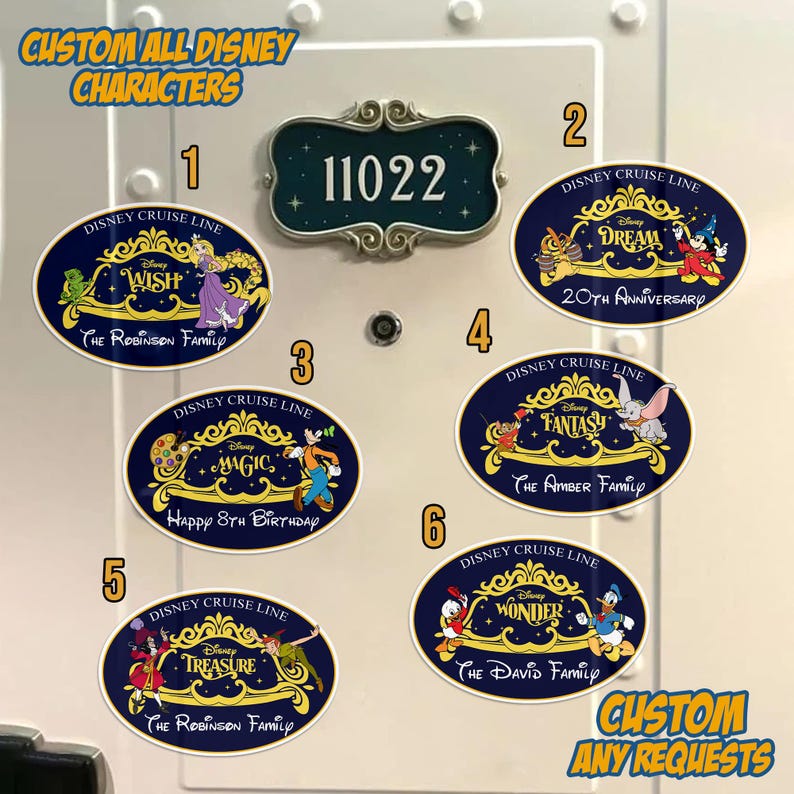 Personalized Mickey & Friends Name Tag Disney Magnet, Custom Disney ...