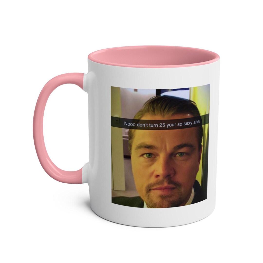 Funny Leonardo Dicaprio Meme Mug - 25th Birthday Mug, Two-tone Coffee ...