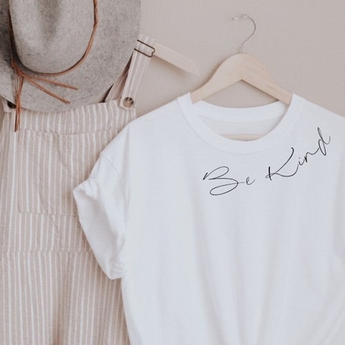 Simple Be Kind Tee Be Kind Shirt Collar Print Tee Kindness - Etsy
