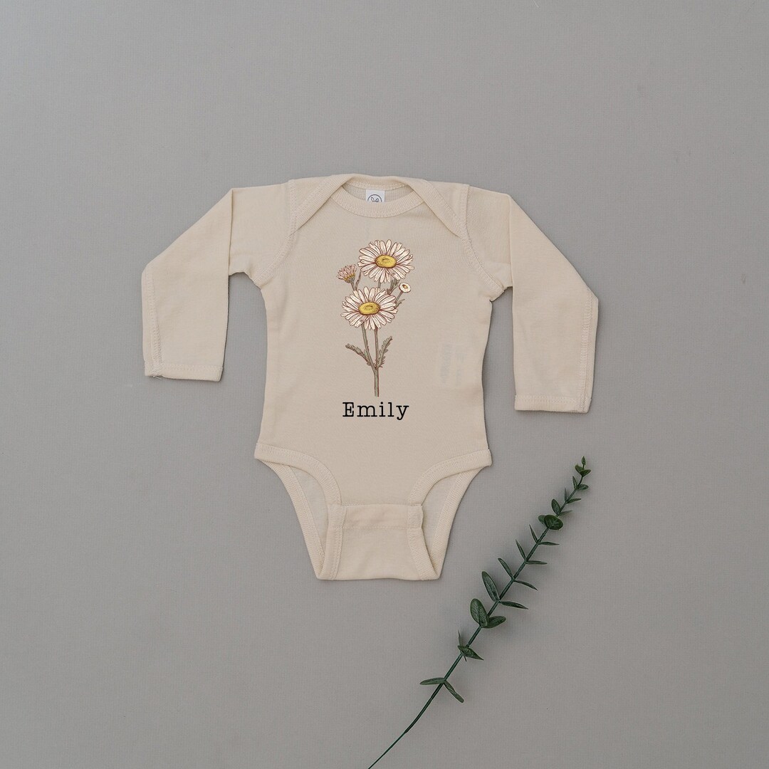 April Birth Flower Bodysuit, April Baby Tee, Daisy Bodysuit, Birth ...