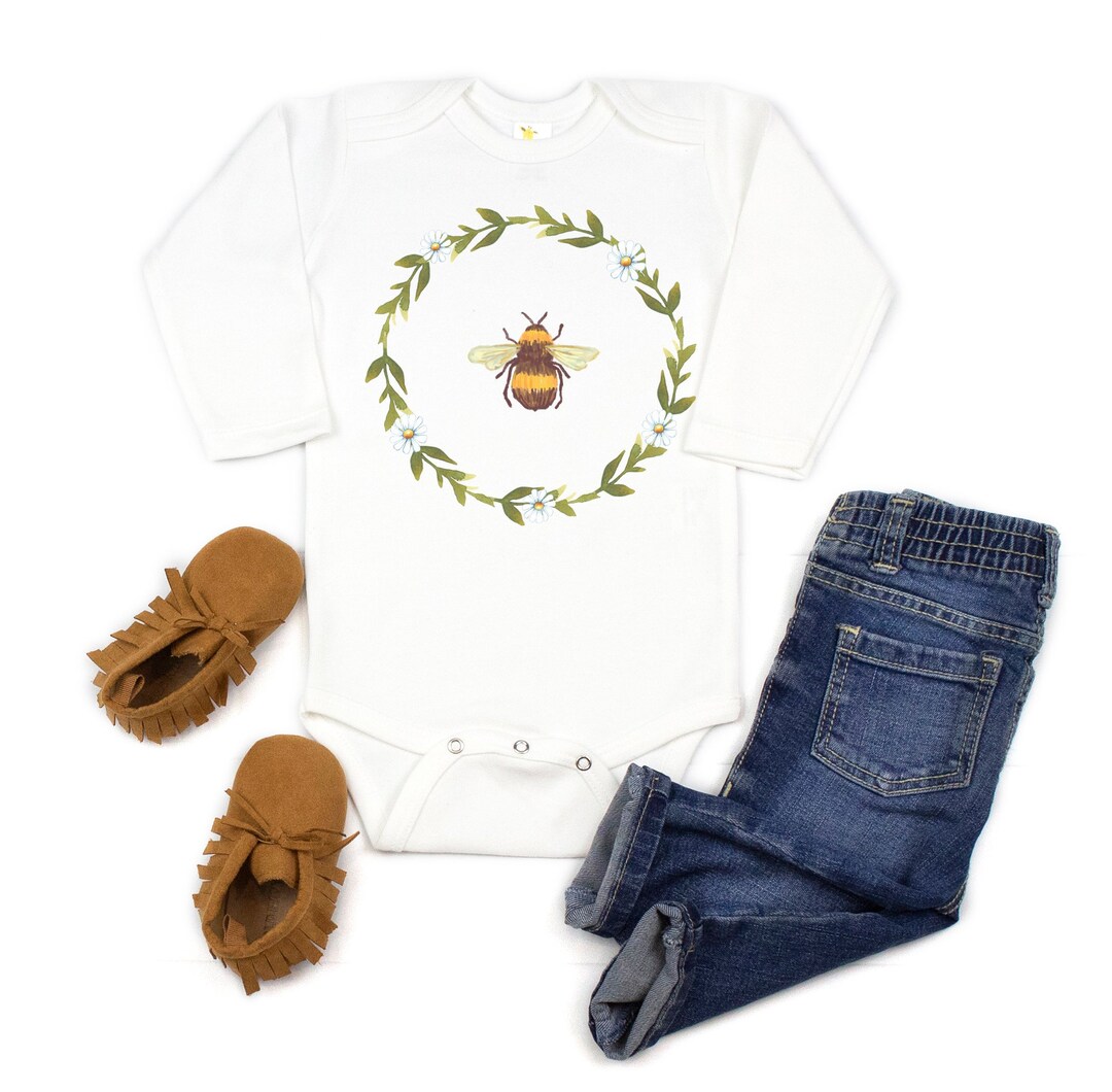 Watercolor Bee Bodysuit, Trendy Baby Bodysuit, Bee Bodysuit, Hip Baby ...