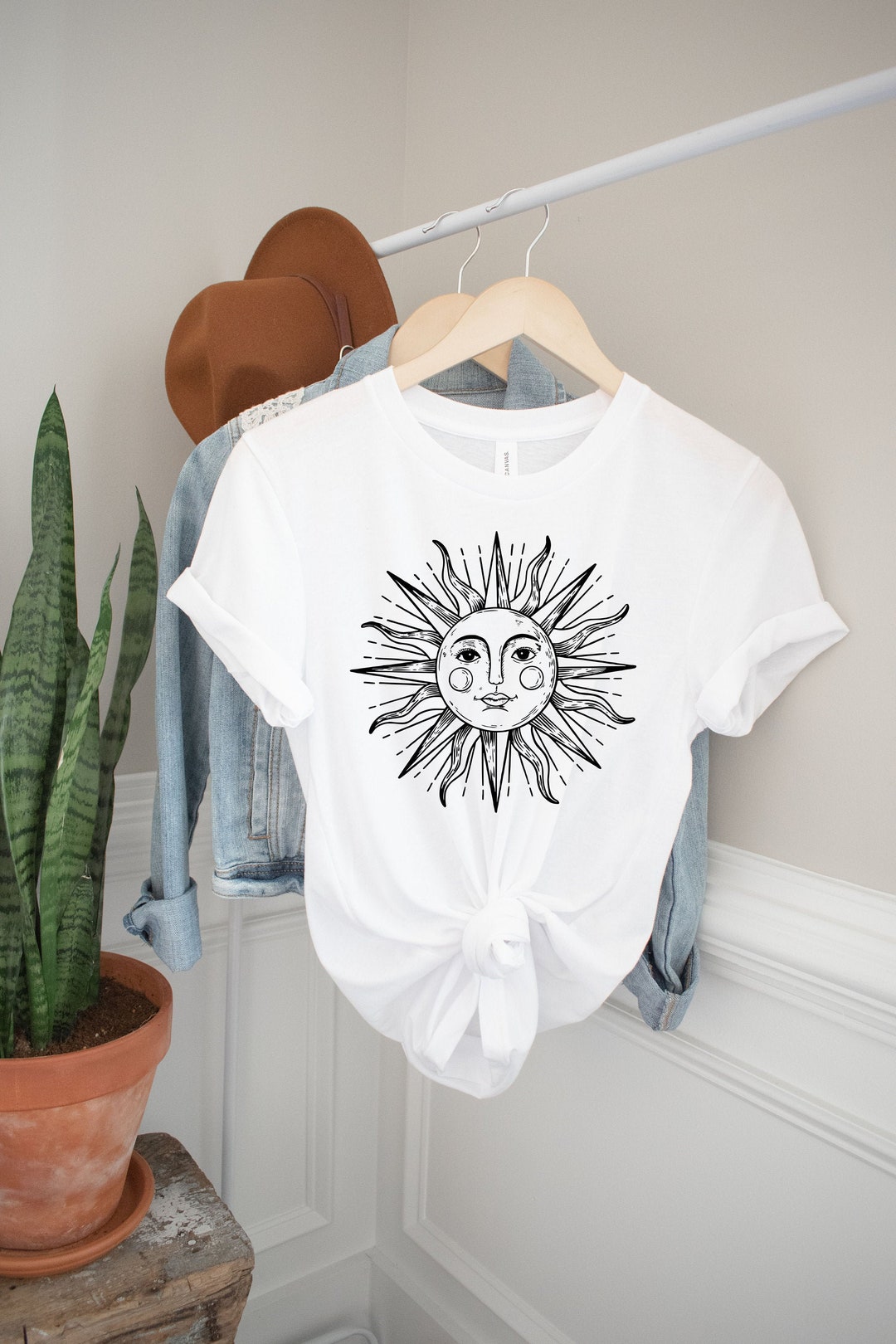 Simple Sun Tee, Sun and Moon Tee, Sun Graphic Tee, Sun T Shirt, Boho ...