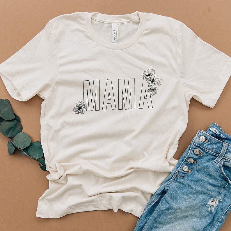 Floral Mama Tee Trendy Mom Tee Mama Graphic Tee Mom Graphic Etsy
