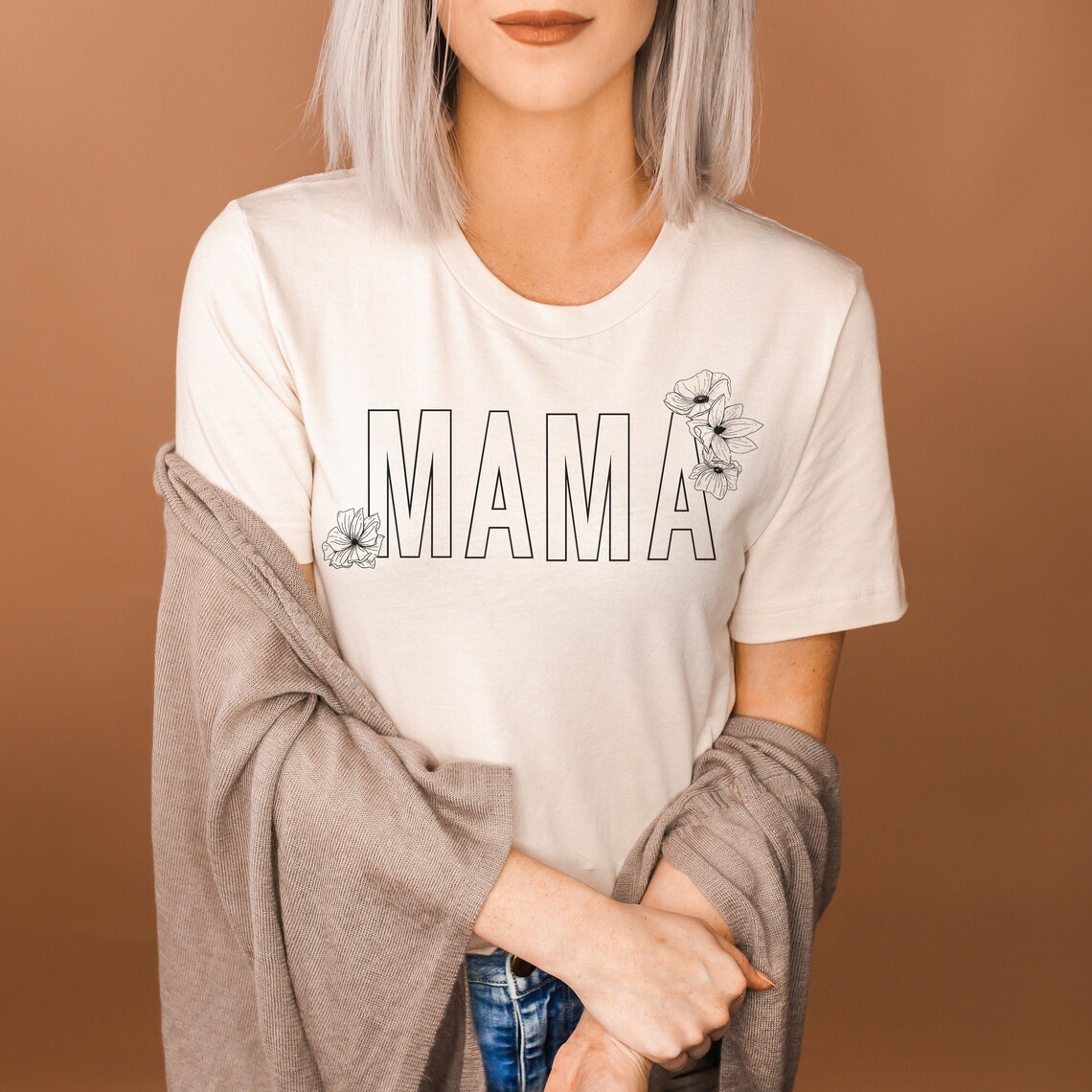 Floral Mama Tee Trendy Mom Tee Mama Graphic Tee Mom Graphic | Etsy