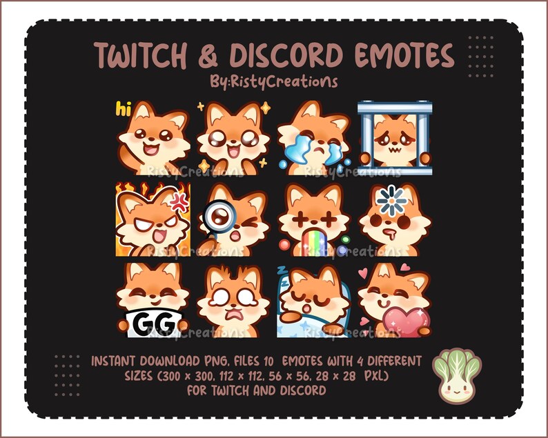 Fox Emotes Pack - 12 Emotes Ready to Use - Etsy