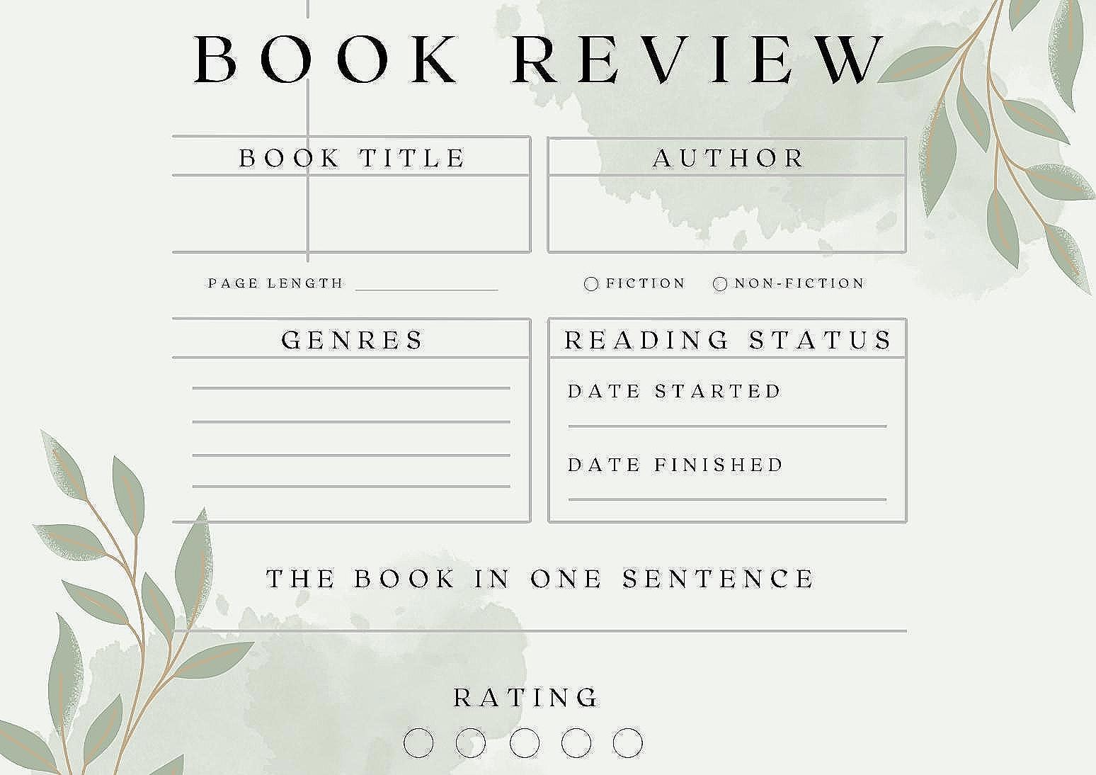 Book Review Template – Printable Worksheet for Kids – Perfect for ...