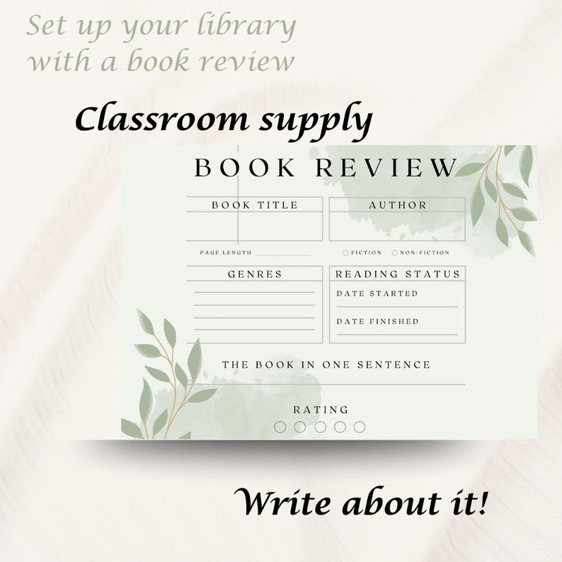 Book Review Template – Printable Worksheet for Kids – Perfect for ...