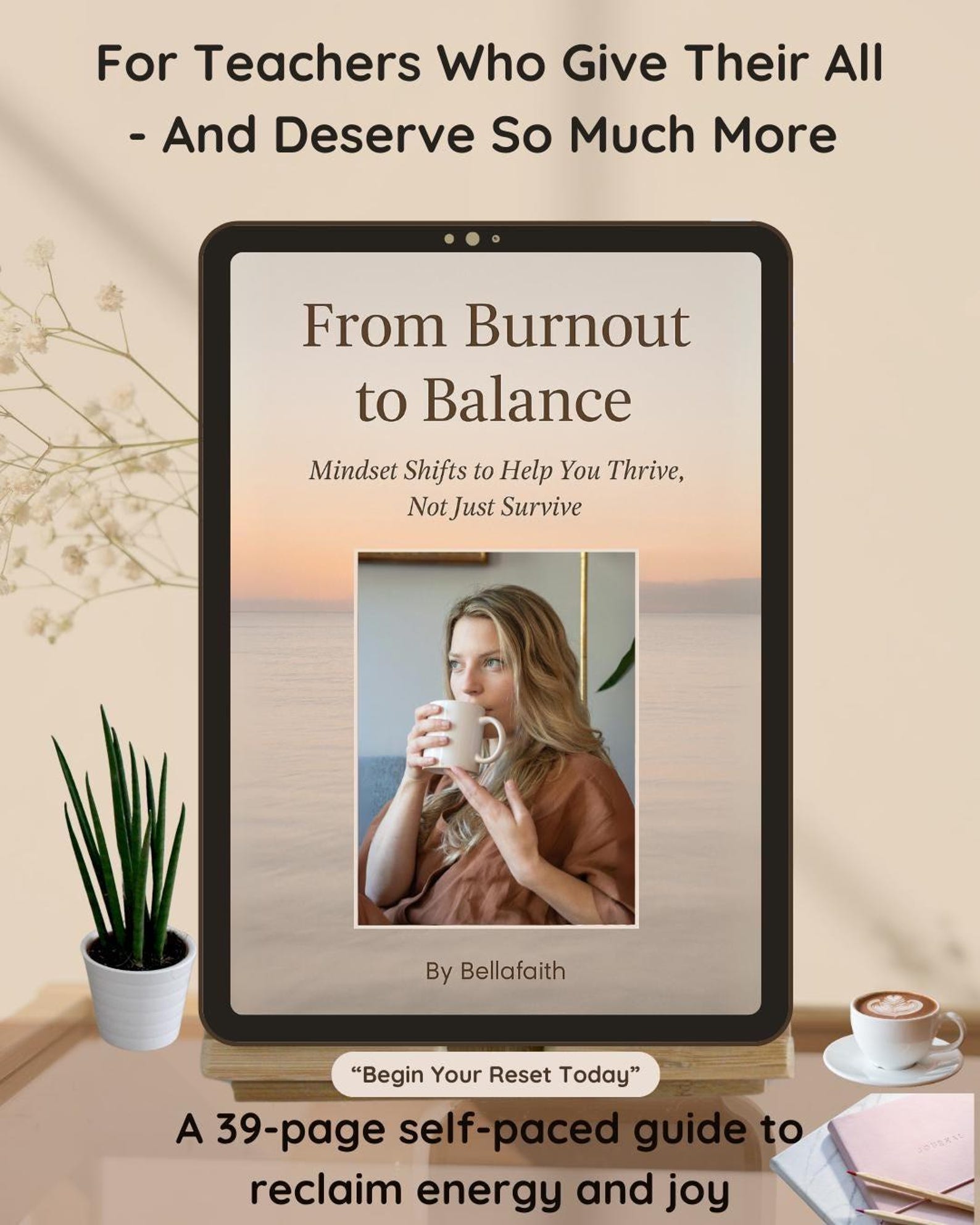 Self-care E-book for Teachers, Moms | Burnout to Balance Guide (digital ...