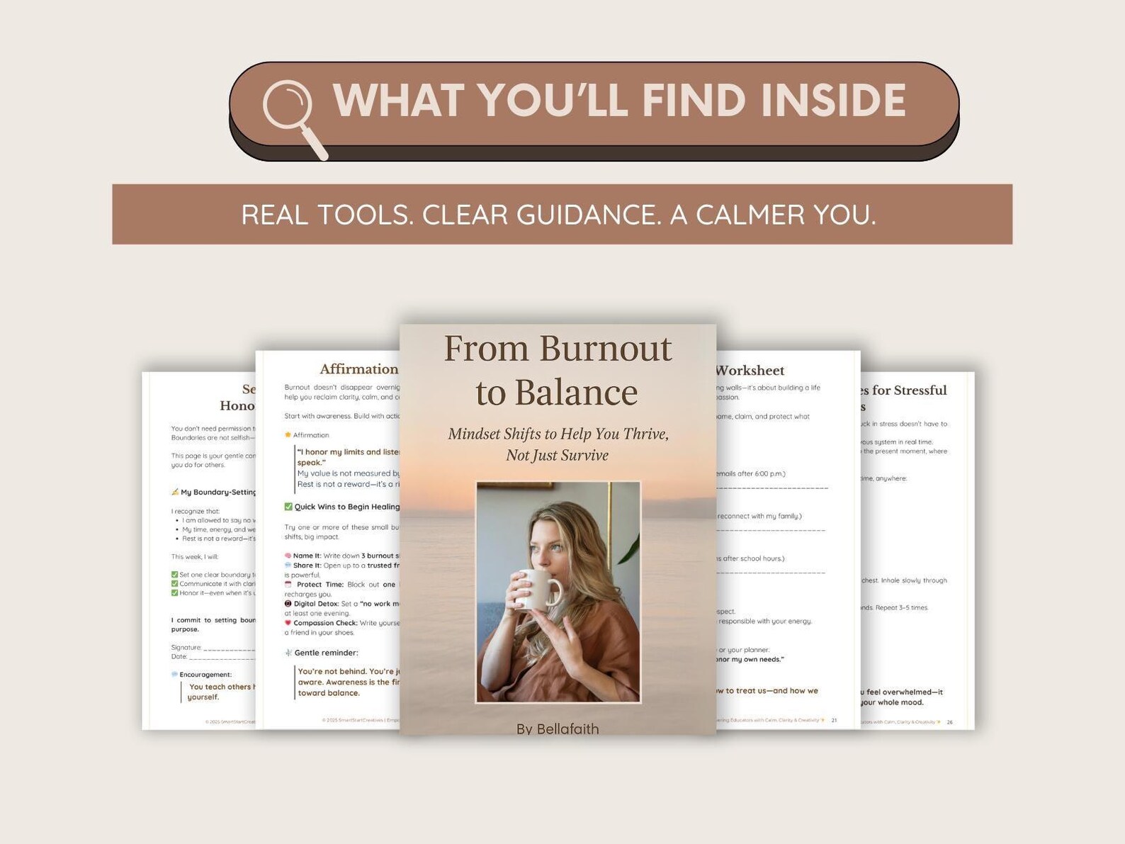 Self-care E-book for Teachers, Moms | Burnout to Balance Guide (digital ...