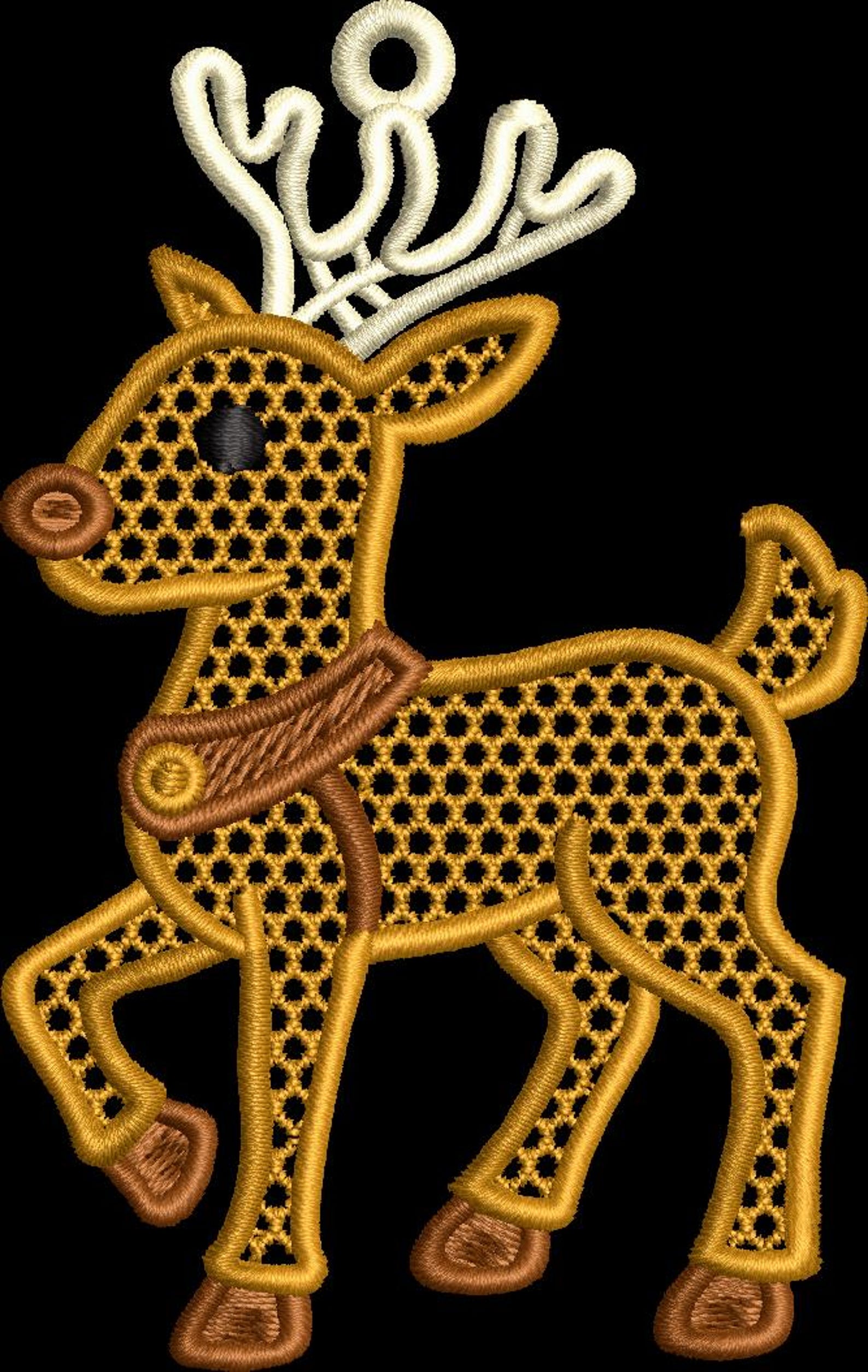 FSL Deer Ornament - Machine Embroidery Design - Deer Embroidery - FSL ...