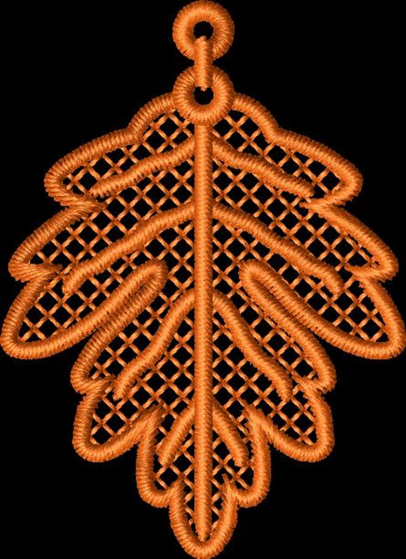 FSL Earrings - Machine Embroidery Design - Leaf Embroidery Earring ...