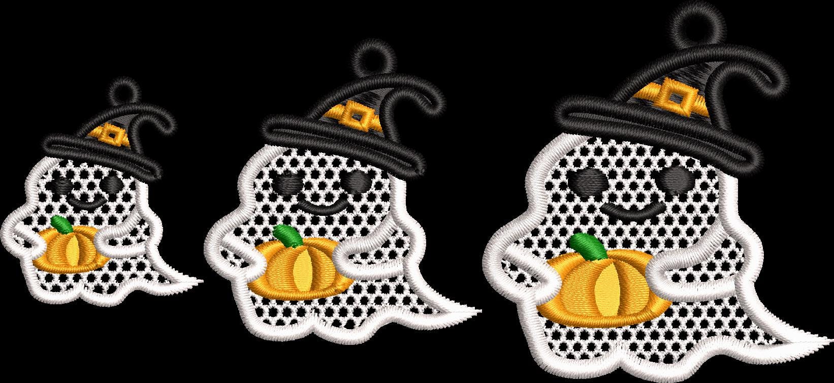 FSL Earring - Machine Embroidery Design - Ghost FSL Earring - Lace ...
