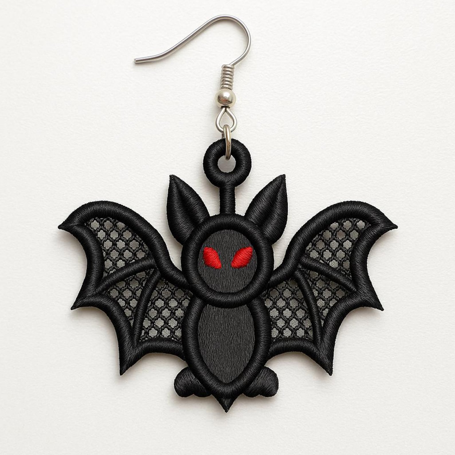 FSL Earring - Machine Embroidery Design - Bat Embroidery - Bat Earring ...