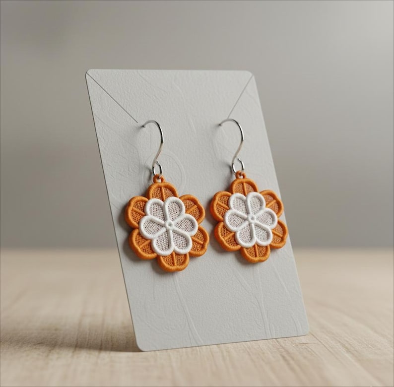 FSL Earring - Machine Embroidery Design - Floral Embroidery Earring ...