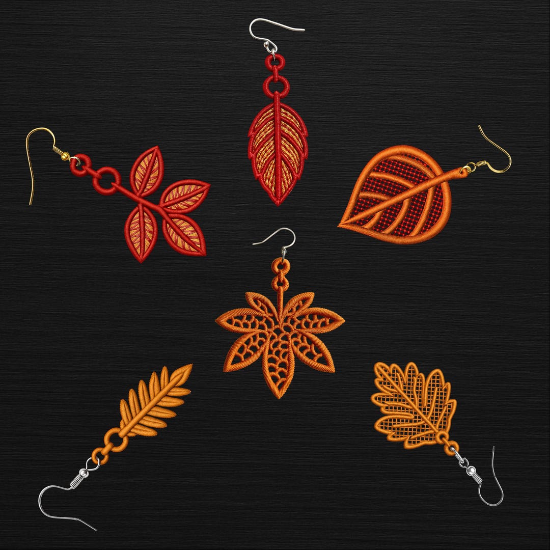 6 Fsl Earring - Embroidery Earring Bundle - Machine Embroidery Design ...