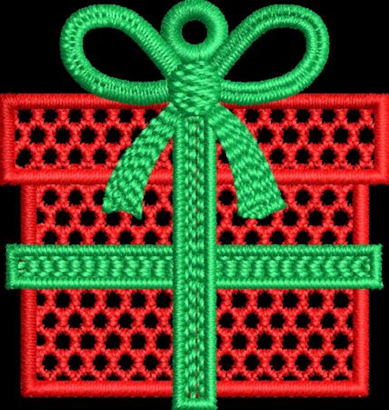 FSL Earring - Machine Embroidery Design - Present Earrings - Gift Box ...