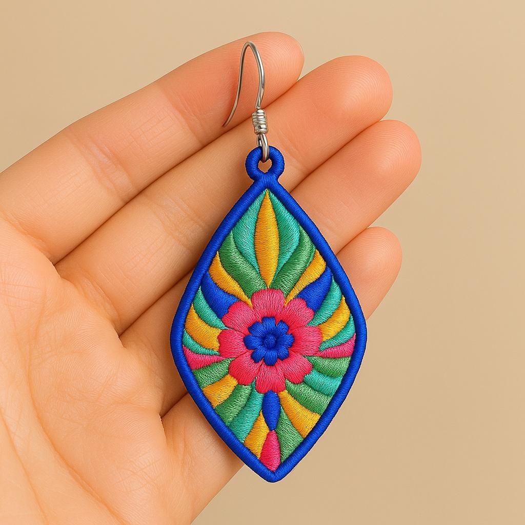 Embroidery Earring - Fsl Earring - Machine Embroidery Design - Free ...