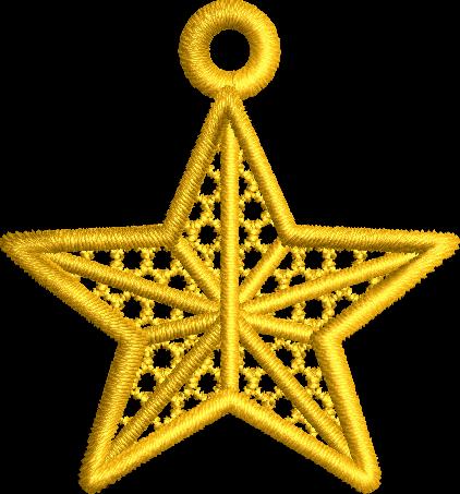 FSL Earring - Machine Embroidery Design - Star Lace Earring - FSL ...