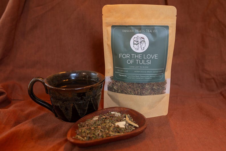 Tulsi Herbal Tea Blend: Holy Basil, Peppermint, Ginseng & Cinnamon - Etsy