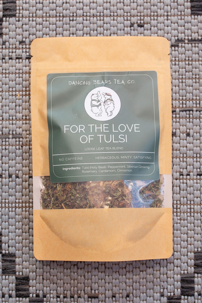 Tulsi Herbal Tea Blend: Holy Basil, Peppermint, Ginseng & Cinnamon - Etsy