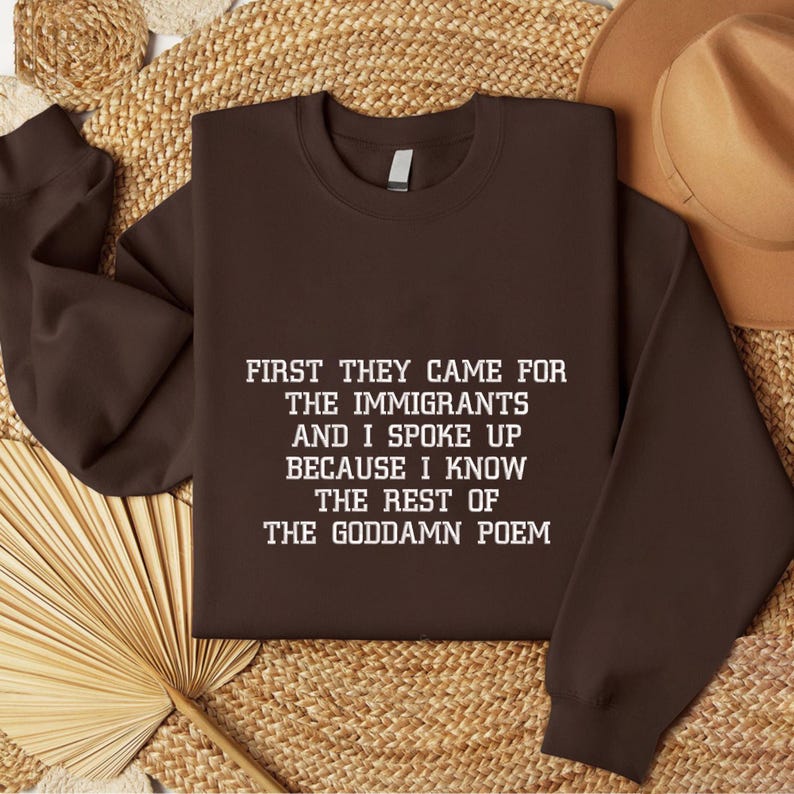First They Came Embroidery Design | Human Rights Protest Quote Machine ...