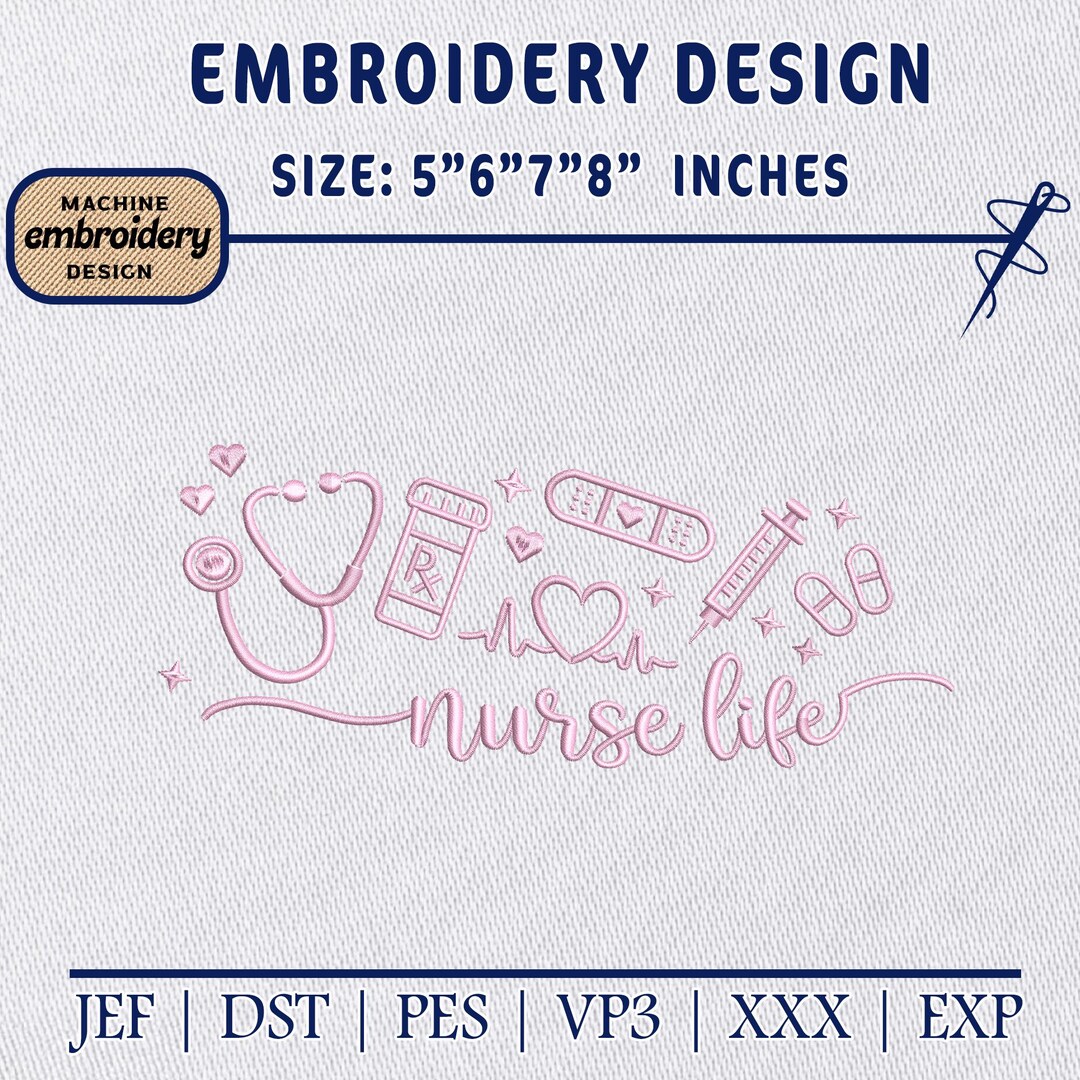 Custom Nurse Name Embroidery Design | Personalized Nursing Machine ...