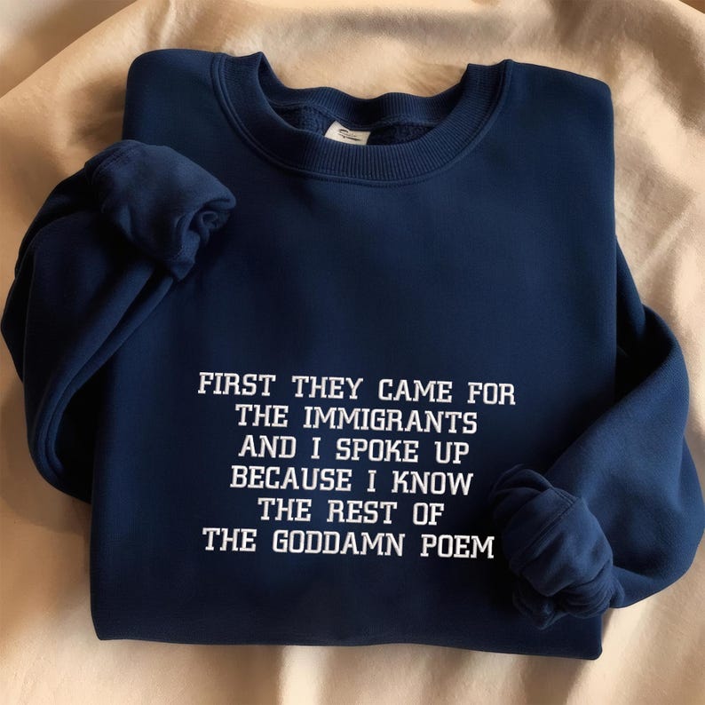First They Came Embroidery Design | Human Rights Protest Quote Machine ...