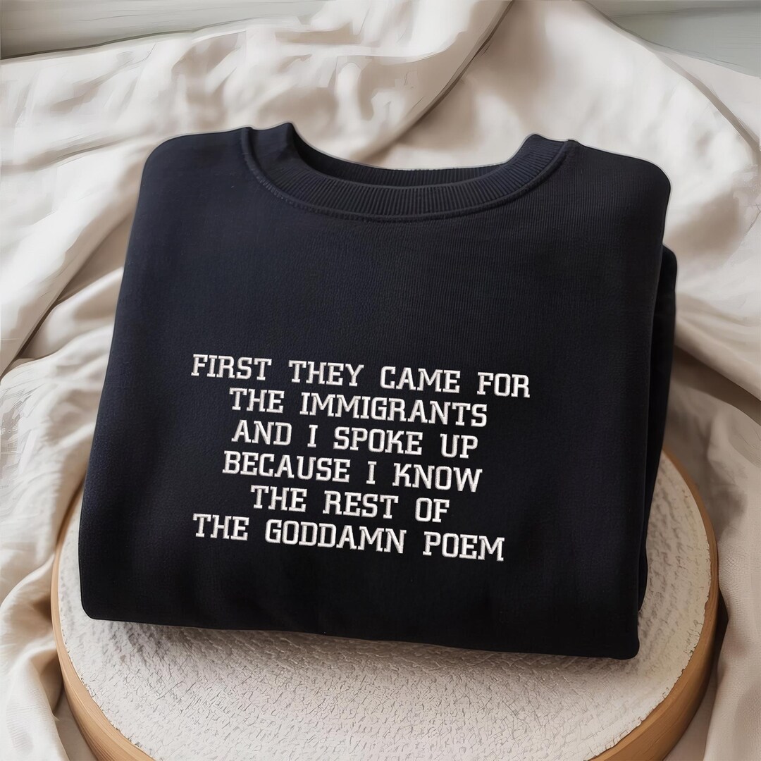First They Came Embroidery Design | Human Rights Protest Quote Machine ...