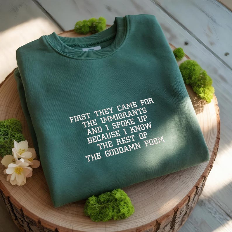 First They Came Embroidery Design | Human Rights Protest Quote Machine ...