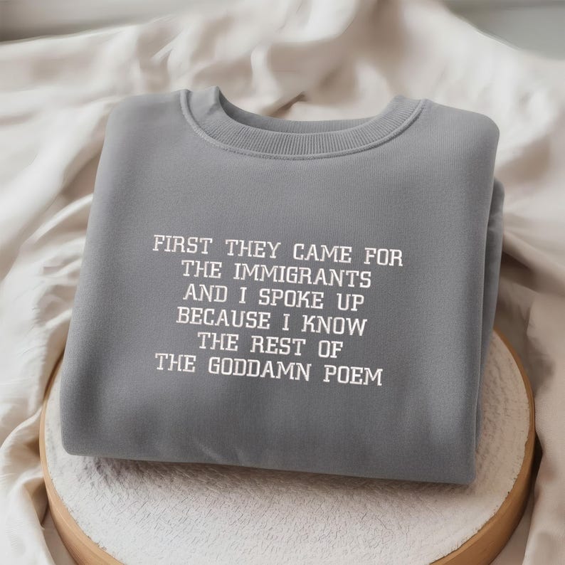 First They Came Embroidery Design | Human Rights Protest Quote Machine ...