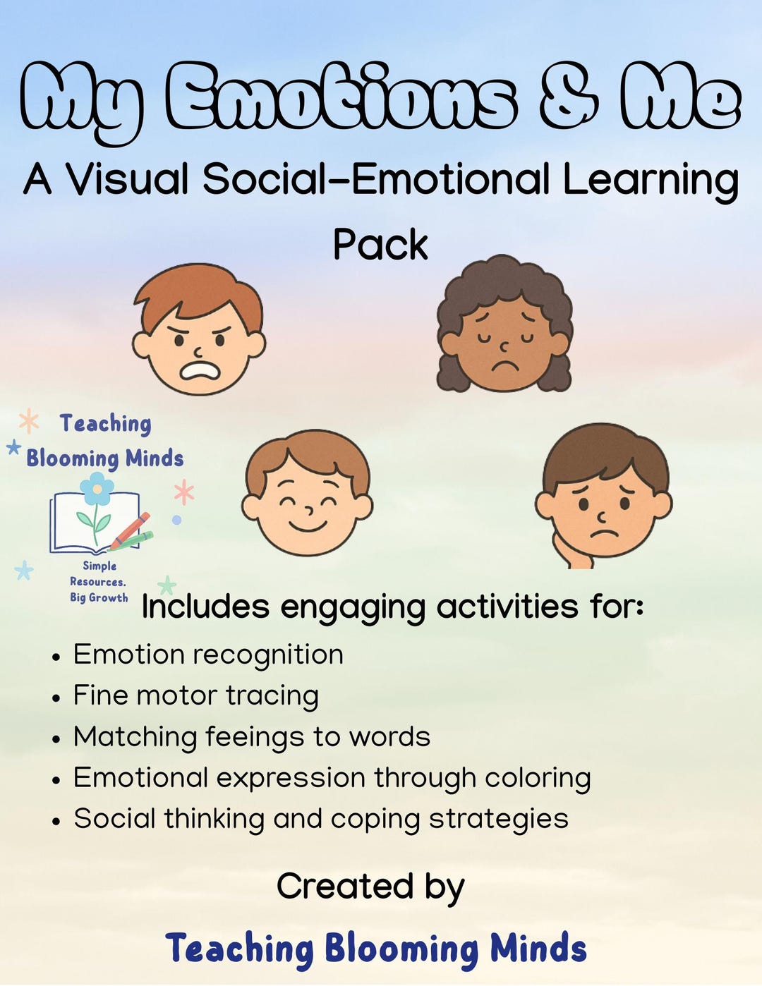 My Emotions & Me SEL Printable Pack | Social Emotional Learning for ...