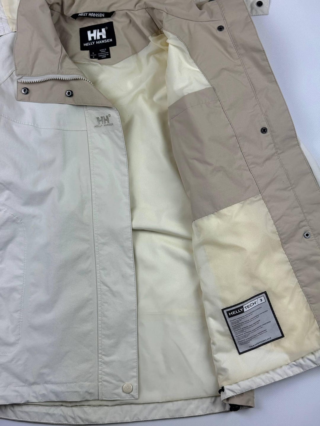 Vintage Helly Hansen Shell Jacket Beige White Windbreaker, Helly Tech ...