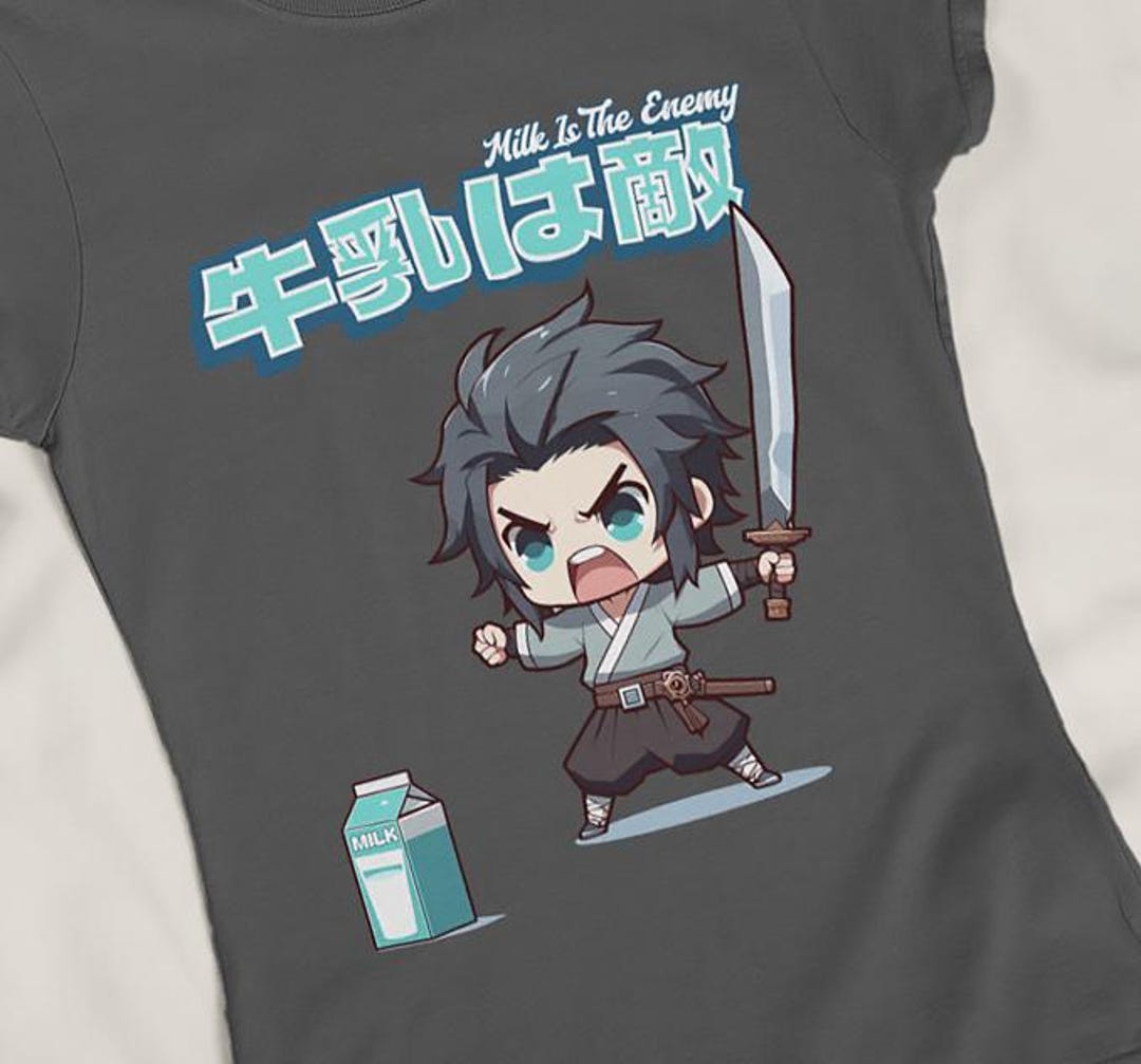 Milk Allergy Chibi Anime Character Lactose Intolerance Shirt Funny ...