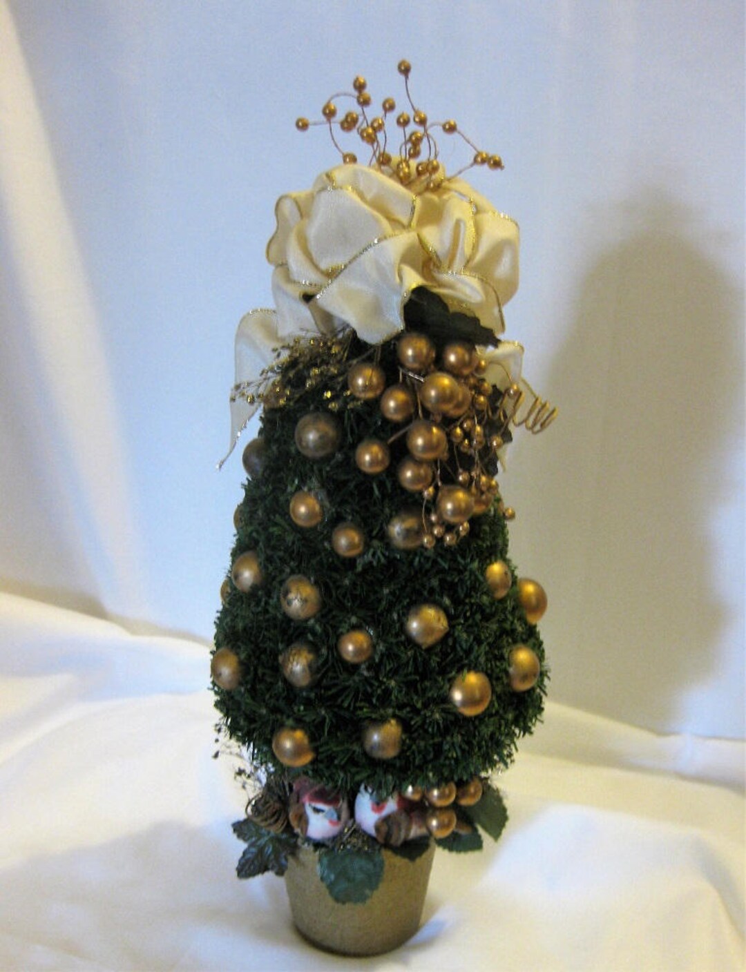 Topiary Tree Gold Christmas 12" - Etsy